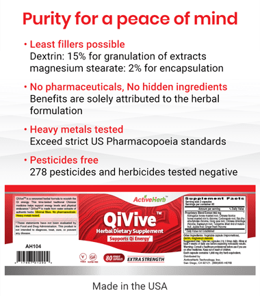 QiVive by ActiveHerb: nourish Qi energy and promote physical strength ...